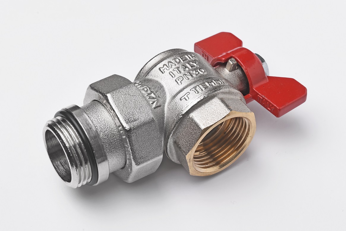 Full bore angle ball valve 1" for manifolds /red | Fibo